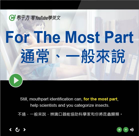 For The Most Part的意思