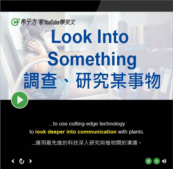 Look Into Something的意思